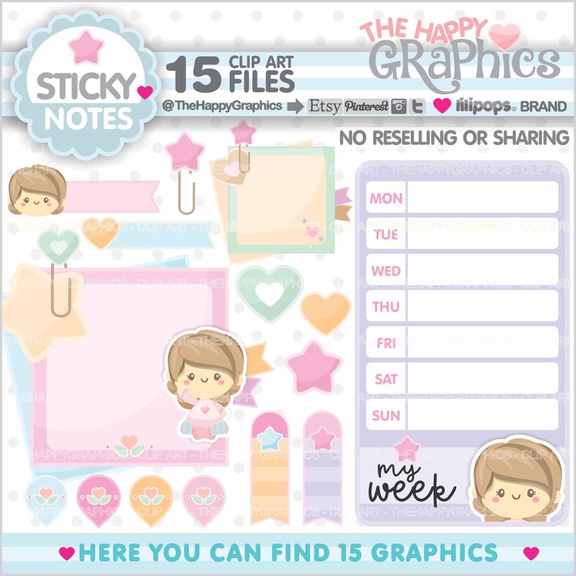 Sticky Note Clipart Reminder Clipart Note Paper Clipart - Etsy