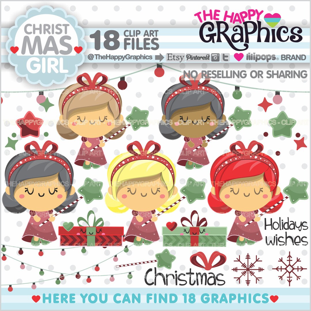 Christmas Clipart, Christmas Graphic, COMMERCIAL USE, Christmas Party ...