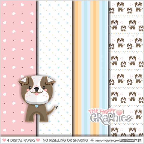 Dog Digital Paper COMMERCIAL USE Dog Pattern Printable - Etsy
