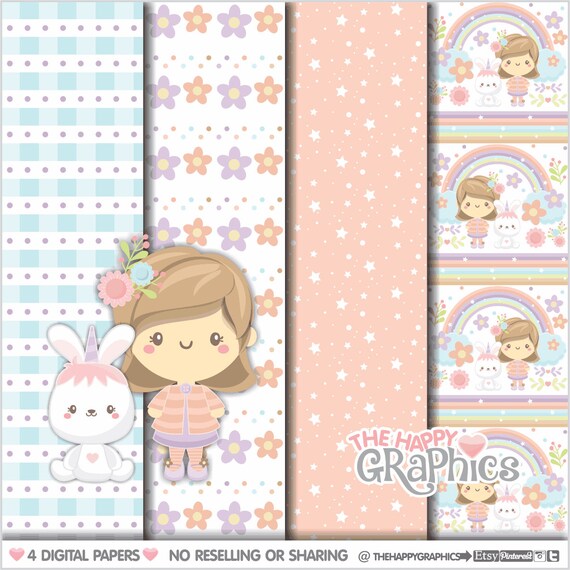 Rainbow Digital Paper Rainbow Pattern COMMERCIAL USE Spring - Etsy