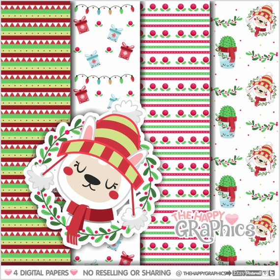 Alpaca Digital Paper, COMMERCIAL USE, Alpaca Pattern, Printable Paper ...