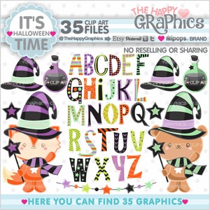 Halloween Clipart, Alphabet Clipart, ABC Clipart, COMMERCIAL USE ...