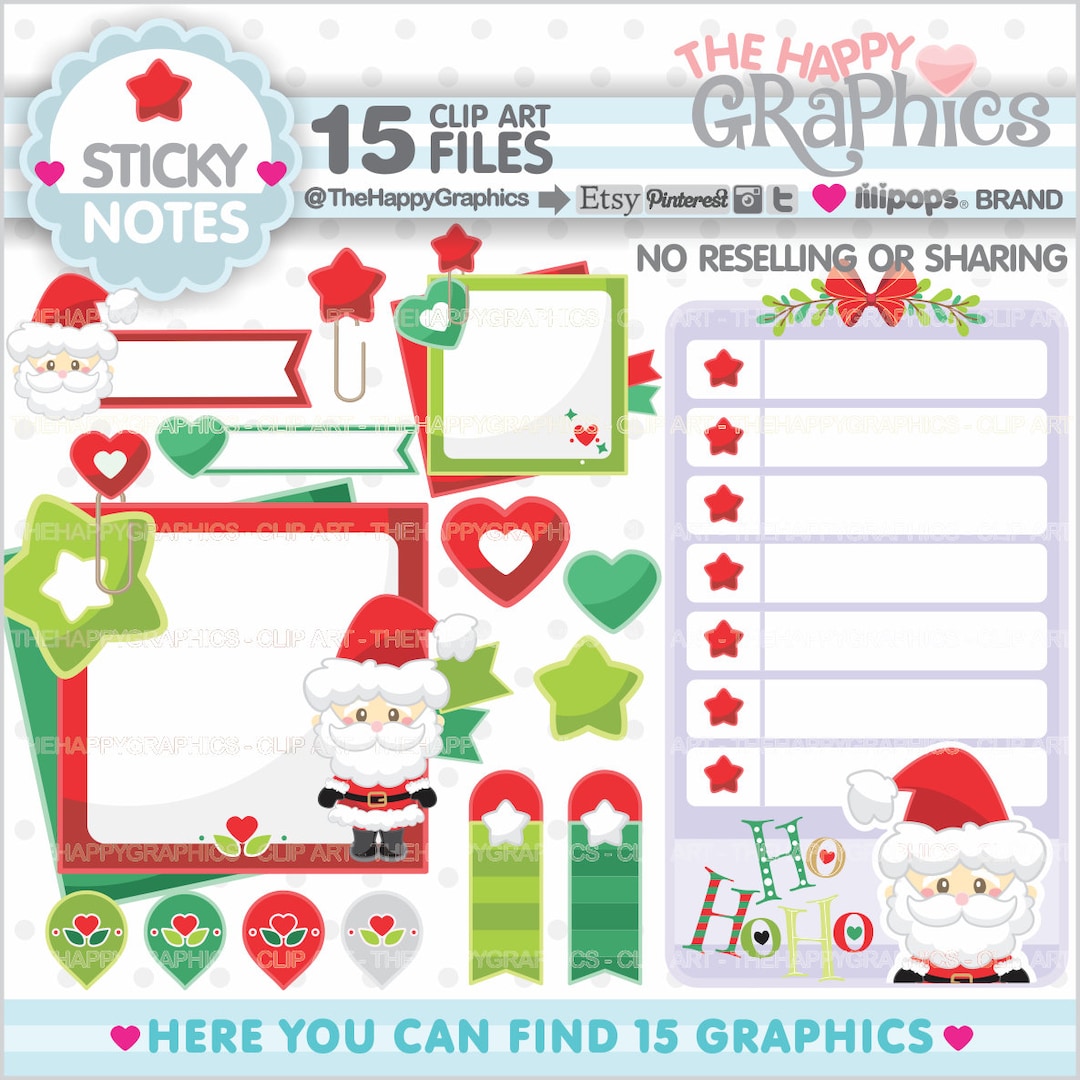 Christmas, Sticky Note Clipart, Winter, Reminder Clipart, Note Paper ...