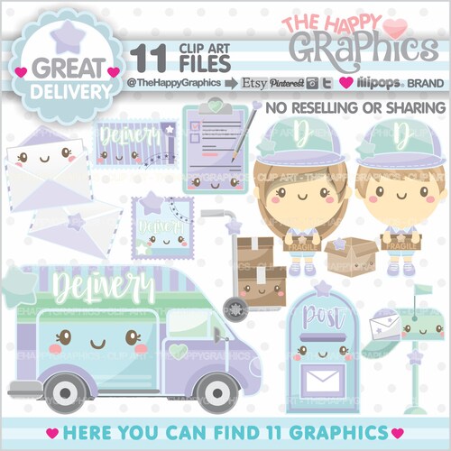 Delivery Clipart Delivery Graphics COMMERCIAL USE Planner | Etsy