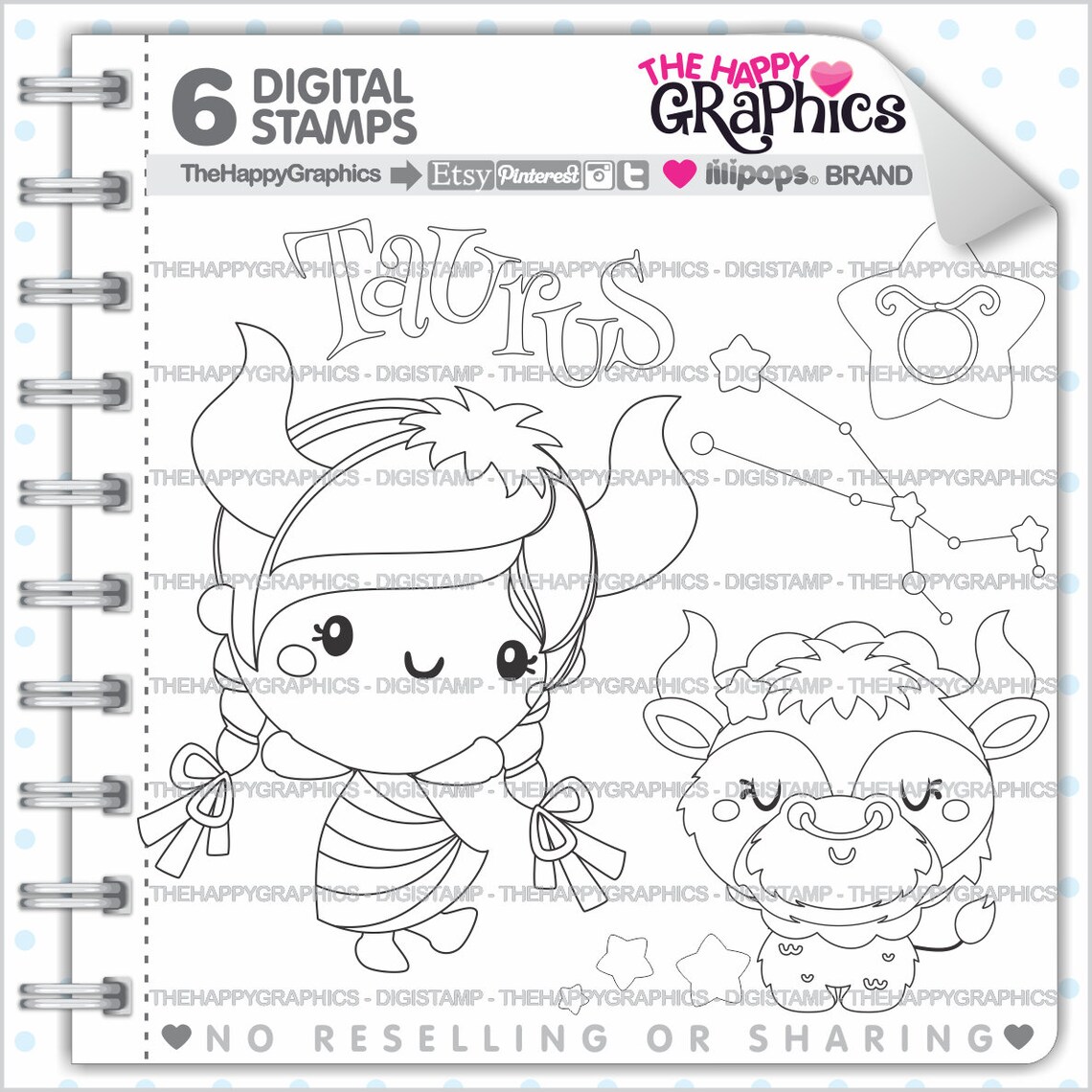 Taurus Digistamp Taurus Digital Stamp COMMERCIAL USE | Etsy