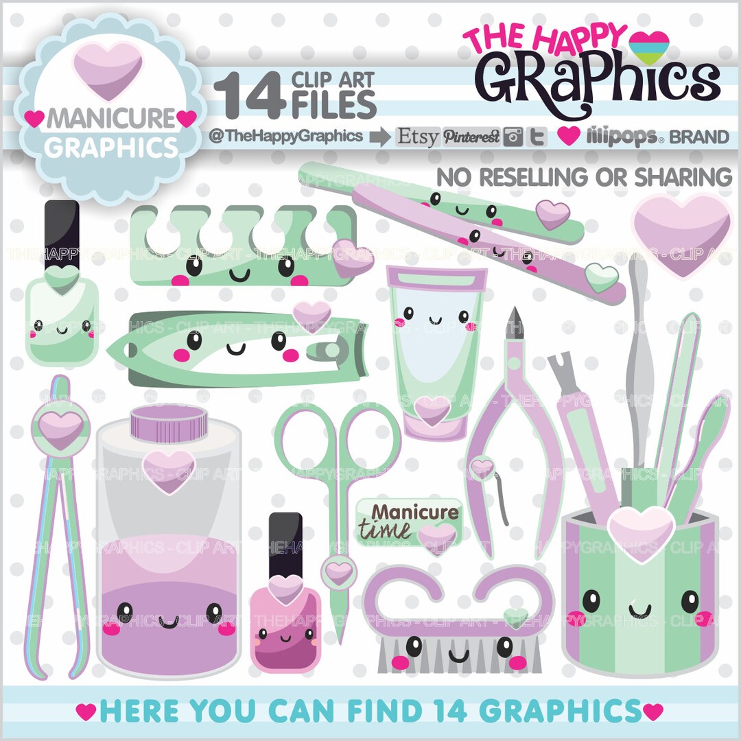 Manicure Clipart, Manicure Graphics, COMMERCIAL USE, Salon Clipart ...