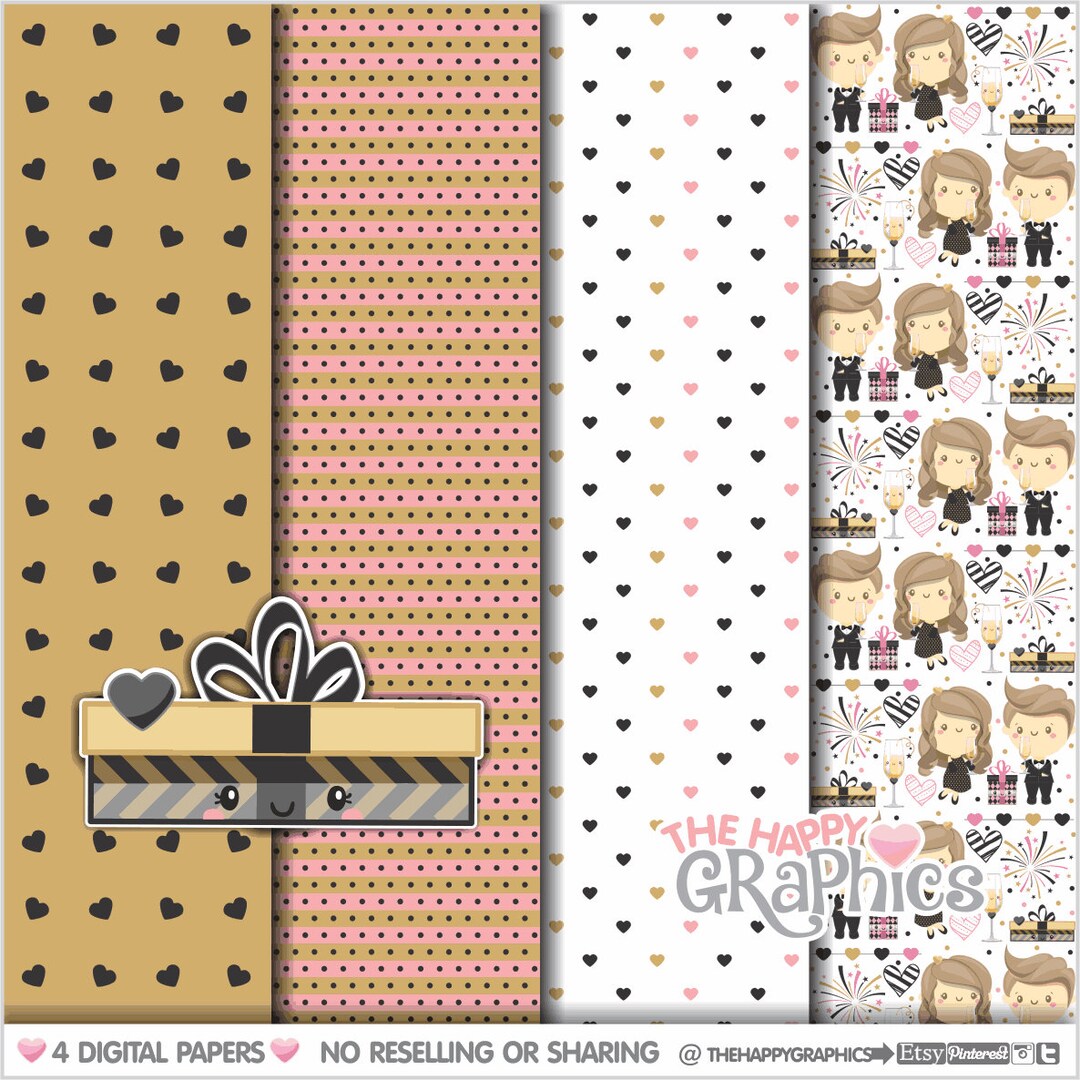 Celebration Digital Paper, New Year Digital Paper, COMMERCIAL USE ...