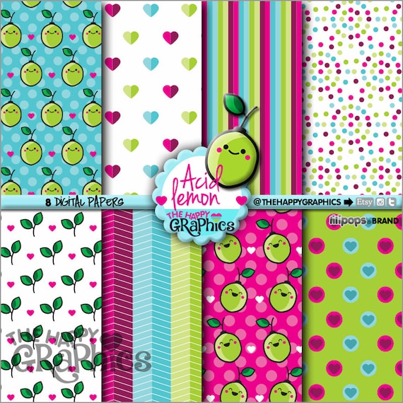 Fruit Digital Paper, COMMERCIAL USE, Printable Paper, Digital Paper ...