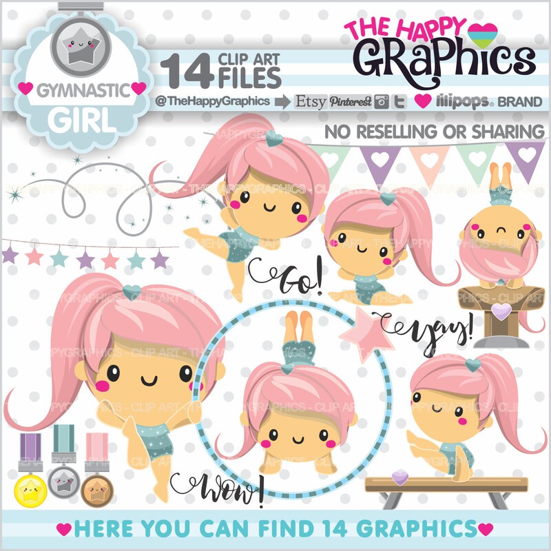 Gymnastic Clip Art - Etsy