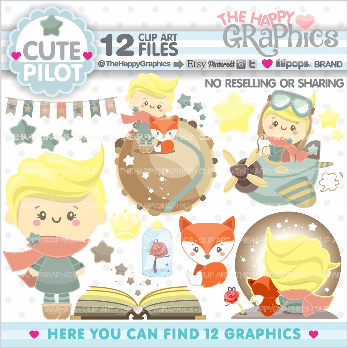 Pilot Clipart Pilot Graphic Boy Clipart Fox Clipart Little - Etsy