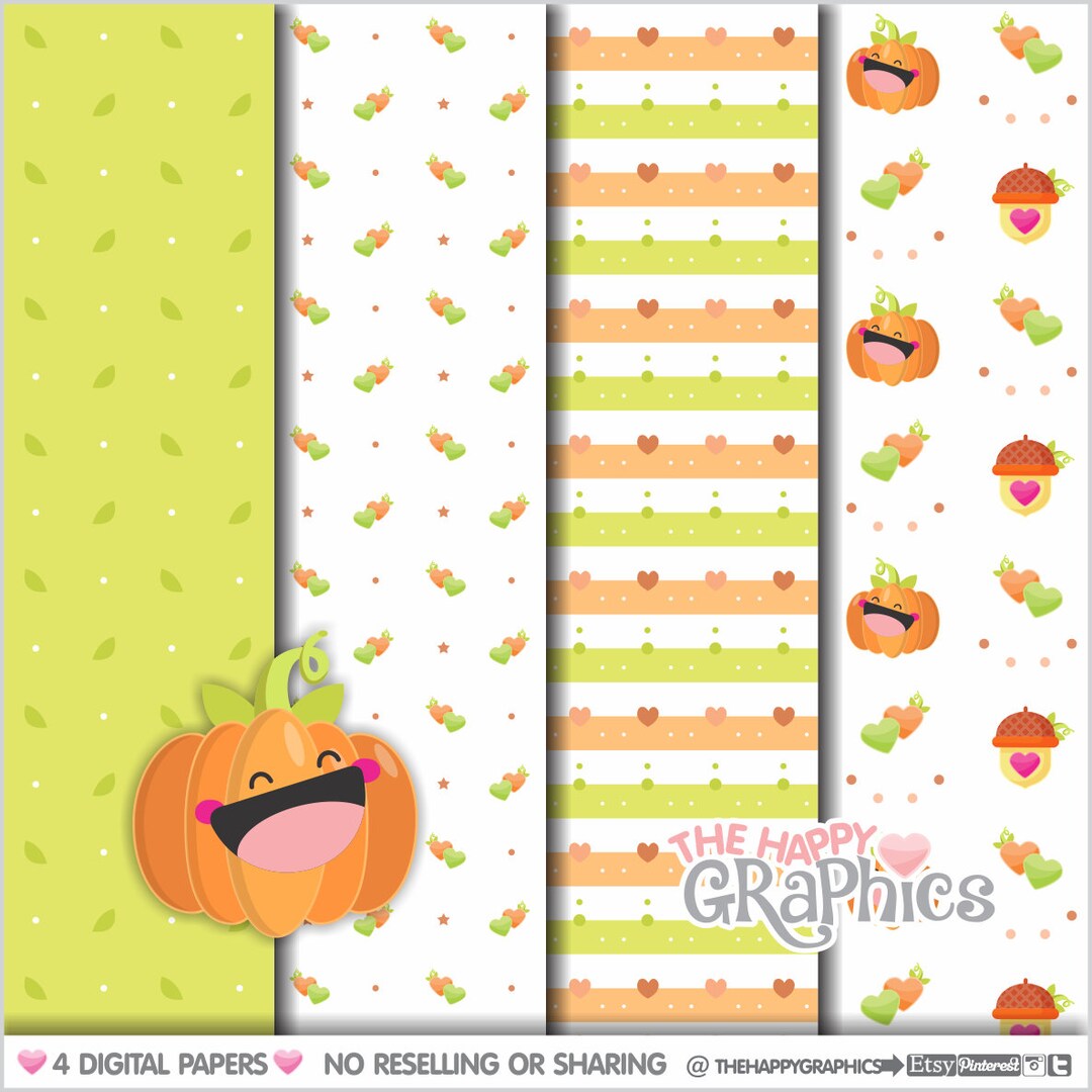 Pumpkin, Digital Paper, Pumpkin Pattern, Pumpkin Party, Pumpkin Moods ...