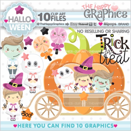 Halloween Clipart Halloween Graphic COMMERCIAL USE - Etsy