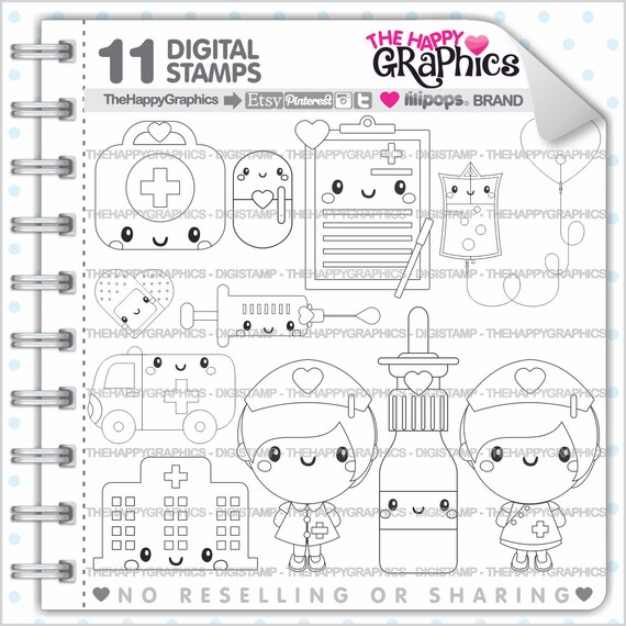 Nurse Stamp, Commercial Use, Digi Stamp, Digital Image, Nurse Digistamp ...