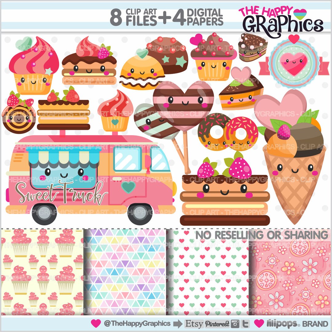Sweets Clipart, Sweets Graphics, COMMERCIAL USE, Planner Accessories ...