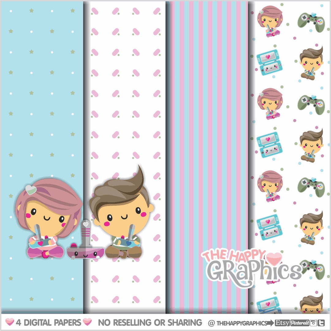 Video Game, Digital Paper, COMMERCIAL USE, Digital Pattern, Printable ...