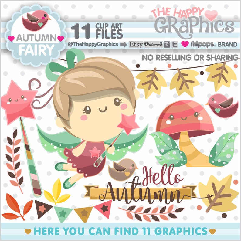 Autumn Clipart Autumn Graphic COMMERCIAL USE Autumn Party - Etsy