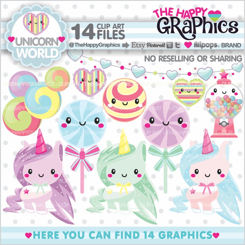 Unicorn Clipart Unicorn Graphics COMMERCIAL USE Unicorn - Etsy