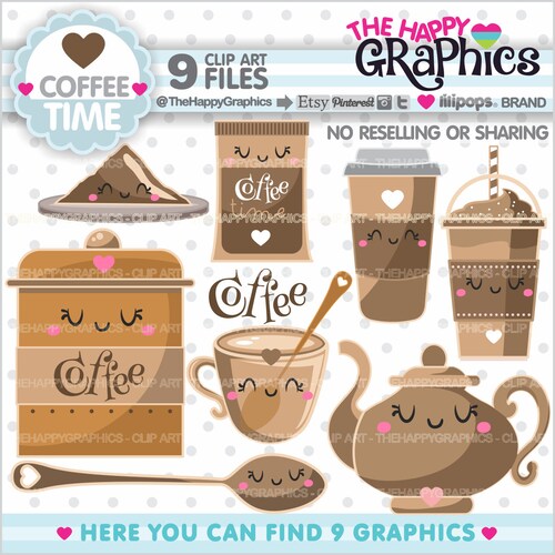 Coffee Clipart Coffee Graphic COMMERCIAL USE Cup of Coffee - Etsy