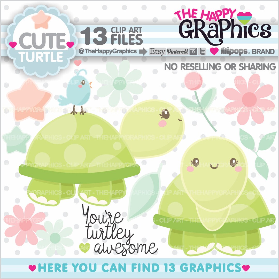 Turtle Clipart, Turtle Graphics, COMMERCIAL USE, Animal Clipart, Animal ...