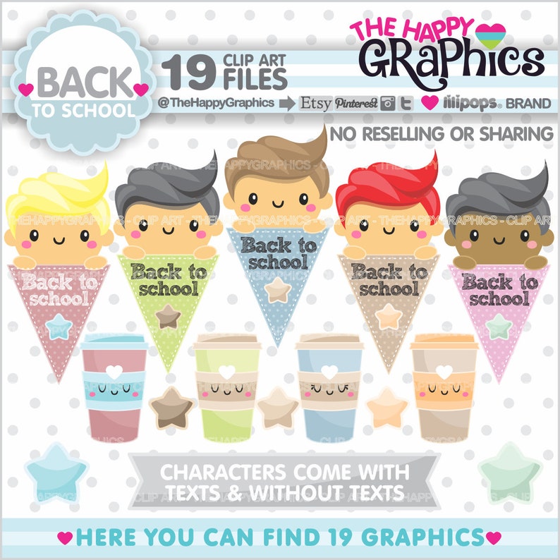 Back to School Clipart Back to School Graphics COMMERCIAL - Etsy