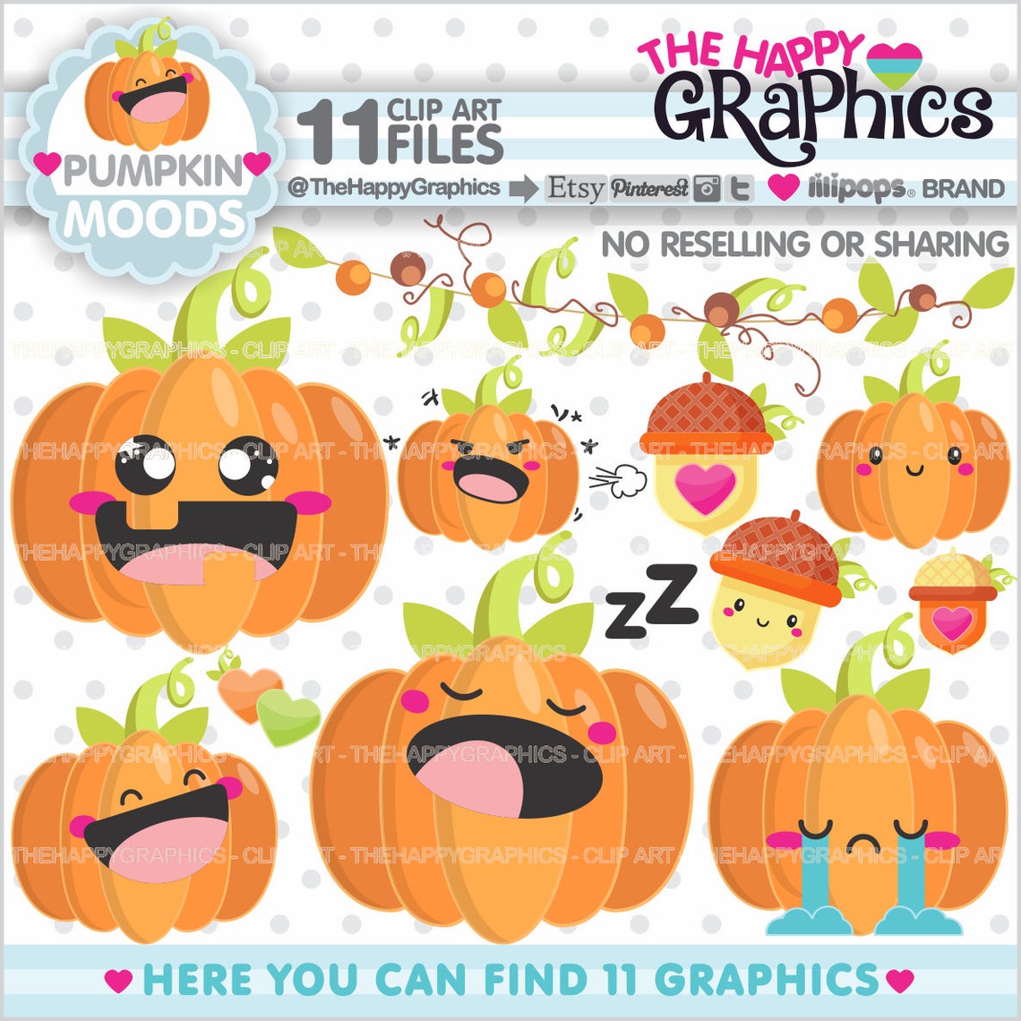 Pumpkin Clipart Pumpkin Graphic COMMERCIAL USE Pumpkin | Etsy
