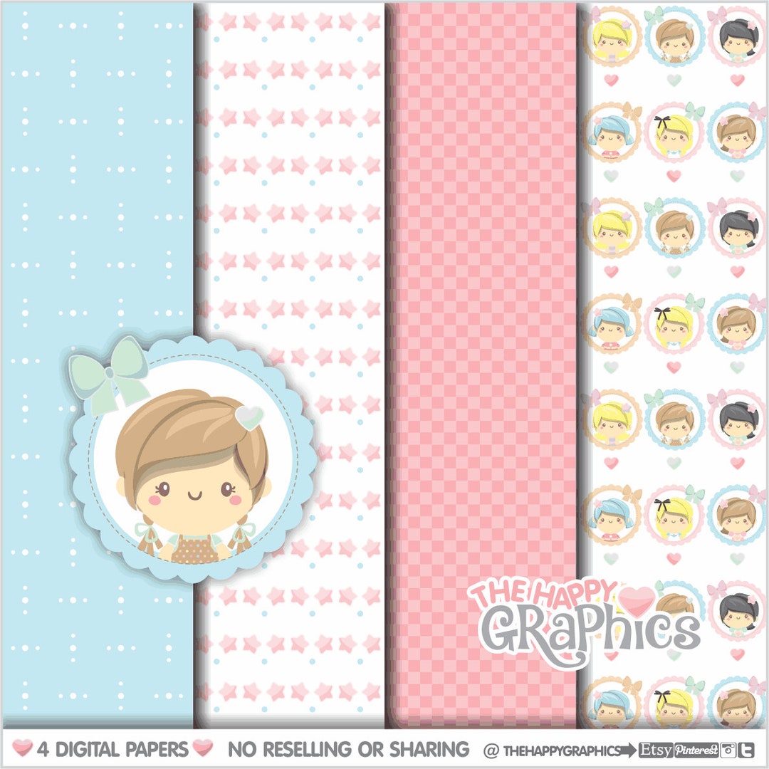 Cute Digital Paper, COMMERCIAL USE, Cute Pattern, Printable Paper ...