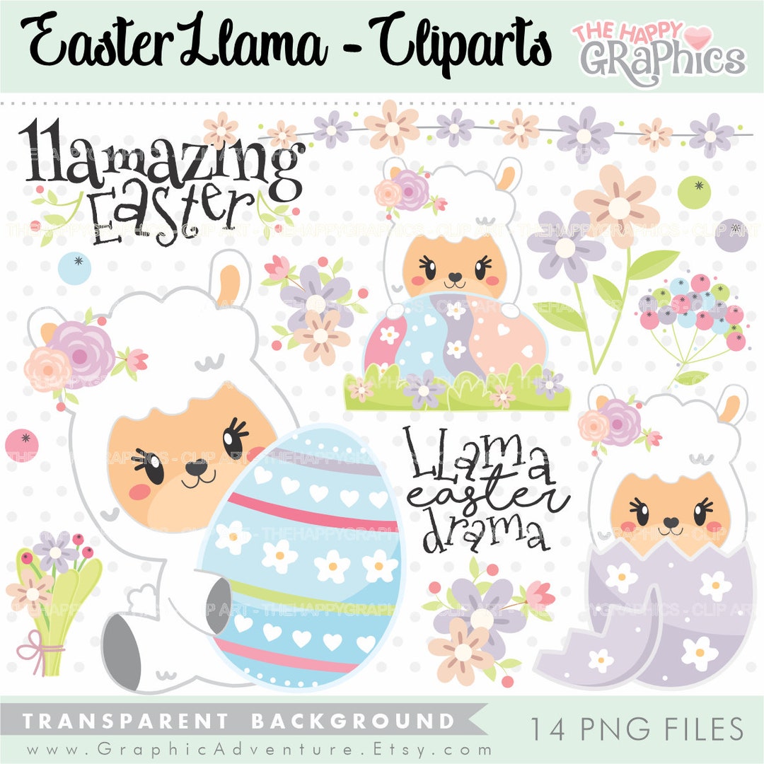 Llama Clipart, Llama Eggs, Easter Eggs, Easter Clipart, Cute Eggs ...