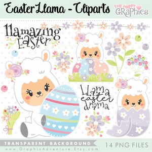 Llama Clipart, Llama Eggs, Easter Eggs, Easter Clipart, Cute Eggs ...