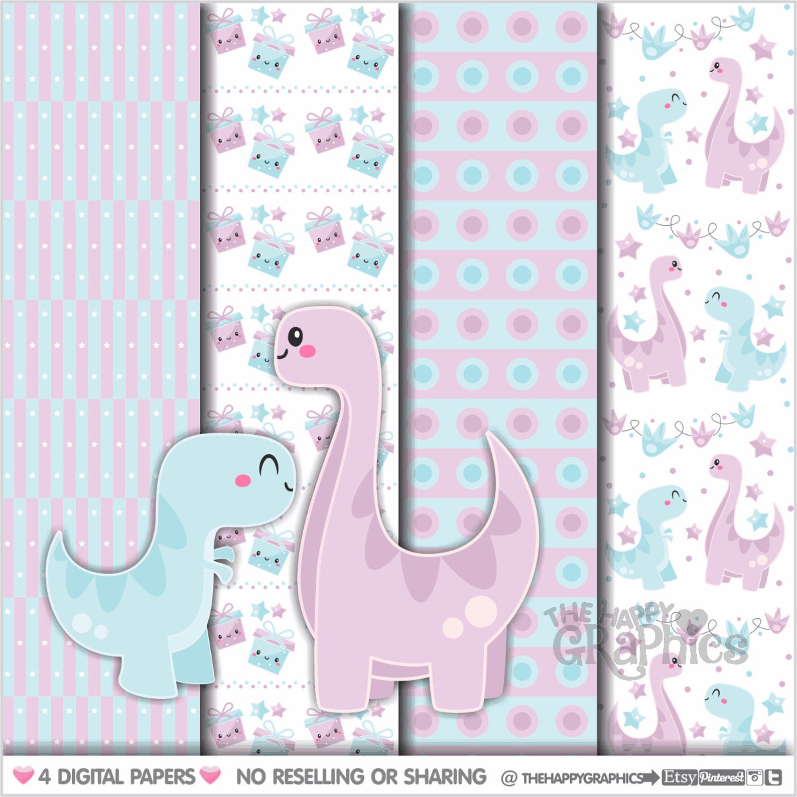 Dinosaur Digital Paper COMMERCIAL USE Dinosaur Pattern - Etsy