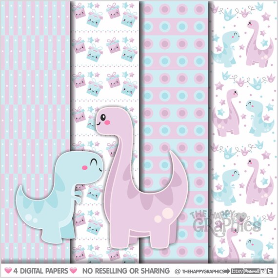 Dinosaur Digital Paper, COMMERCIAL USE, Dinosaur Pattern, Printable ...