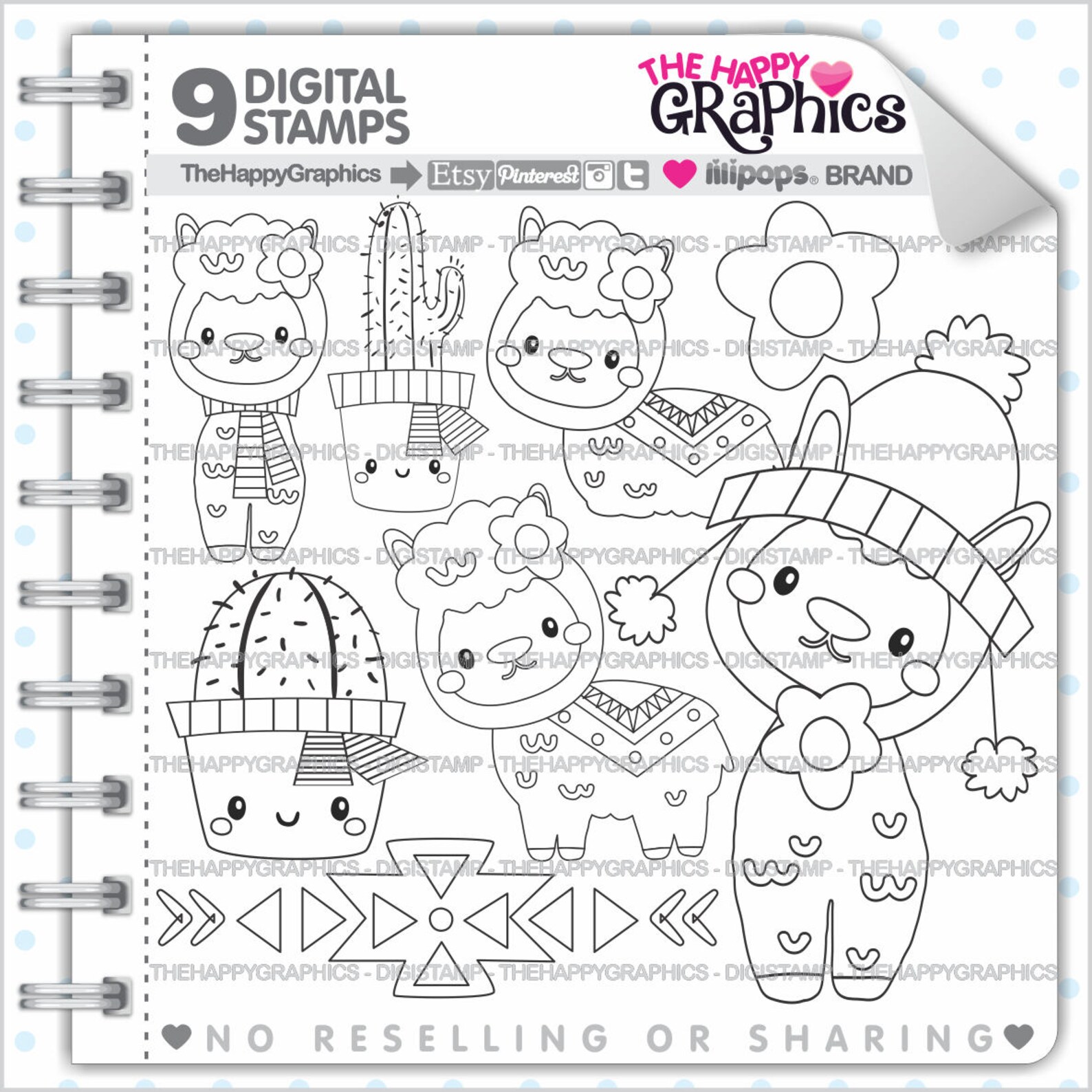 Alpaca Stamp Commercial Use Digi Stamp Digital Image - Etsy