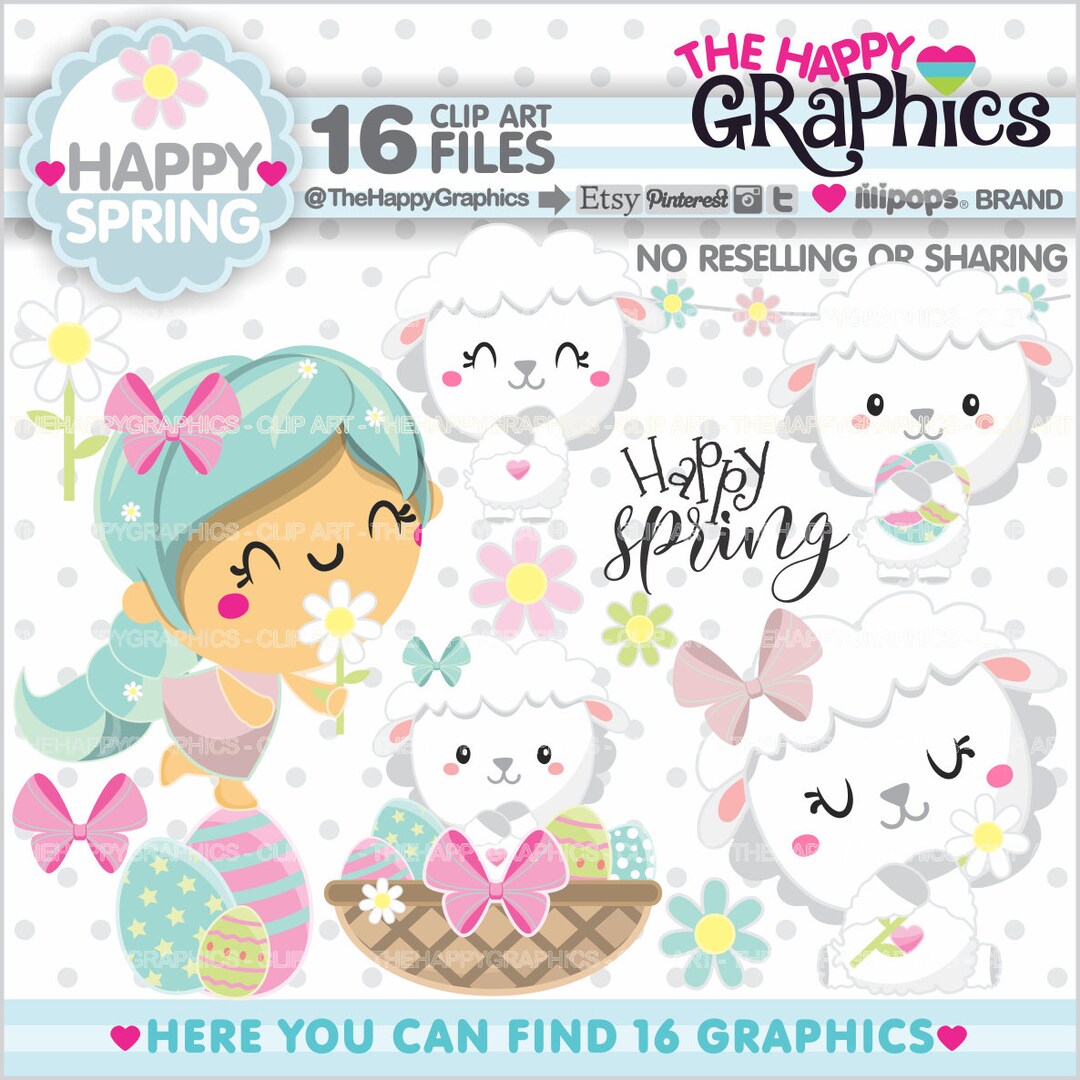 Easter Clipart, Easter Graphics, COMMERCIAL USE, Spring Cliparts, Sheep ...
