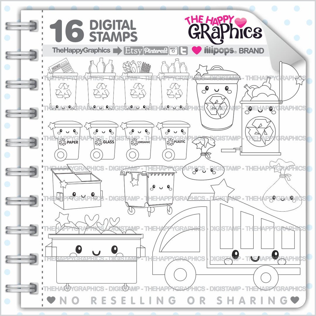 Garbage Stamp, Commercial Use, Digi Stamp, Digital Image, Garbage ...