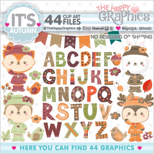 Alphabet Clipart ABC Clipart COMMERCIAL USE School Clipart - Etsy