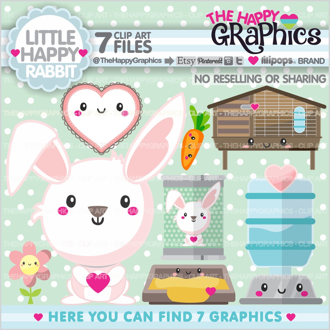 Rabbit Clipart, Rabbit Graphic, COMMERCIAL USE, Planner Accessories ...