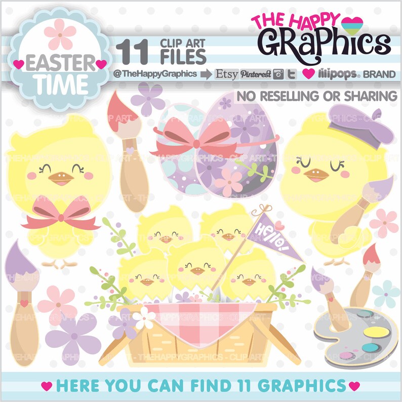 Easter Chick Clipart Easter Clipart COMMERCIAL USE Spring - Etsy