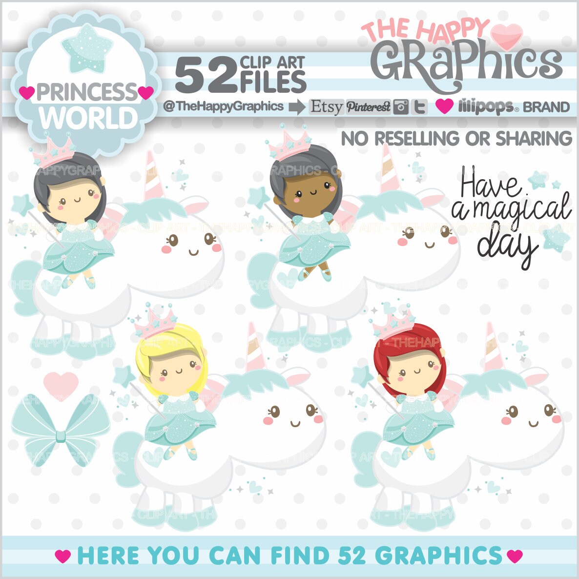 Princess Clipart Princess Graphics COMMERCIAL USE Fairy - Etsy