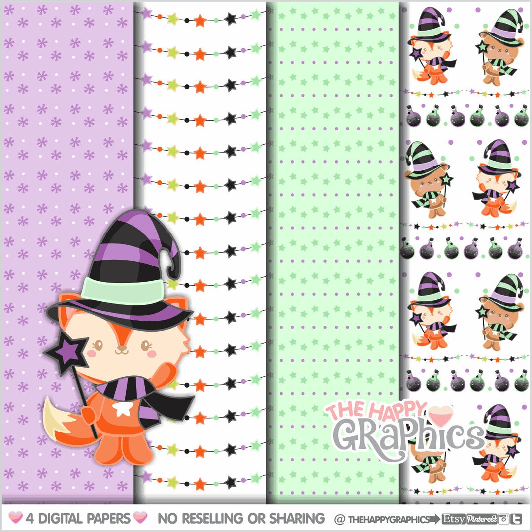 Halloween Digital Paper Halloween Pattern COMMERCIAL USE - Etsy