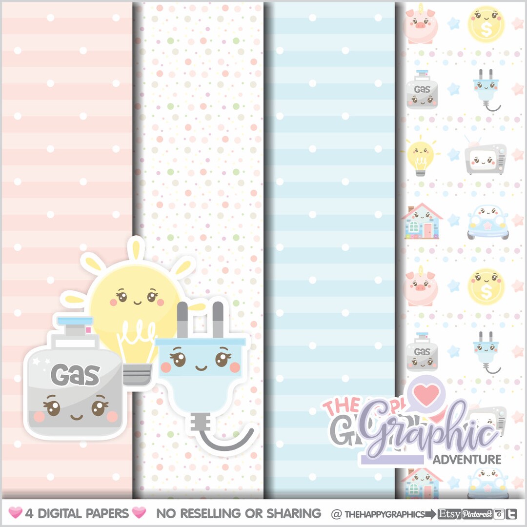 Bill Due, Digital Paper, Digital Pattern, Bills, Planner Accessories ...
