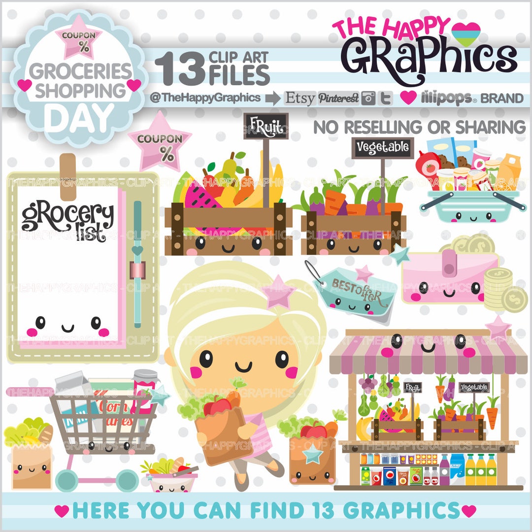Grocery Cliparts, Grocery Graphics, COMMERCIAL USE, Groceries, Shop ...