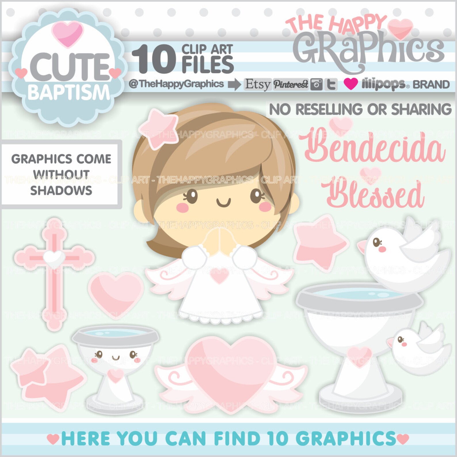 Baptism Clipart Baptism Graphics COMMERCIAL USE Angel | Etsy