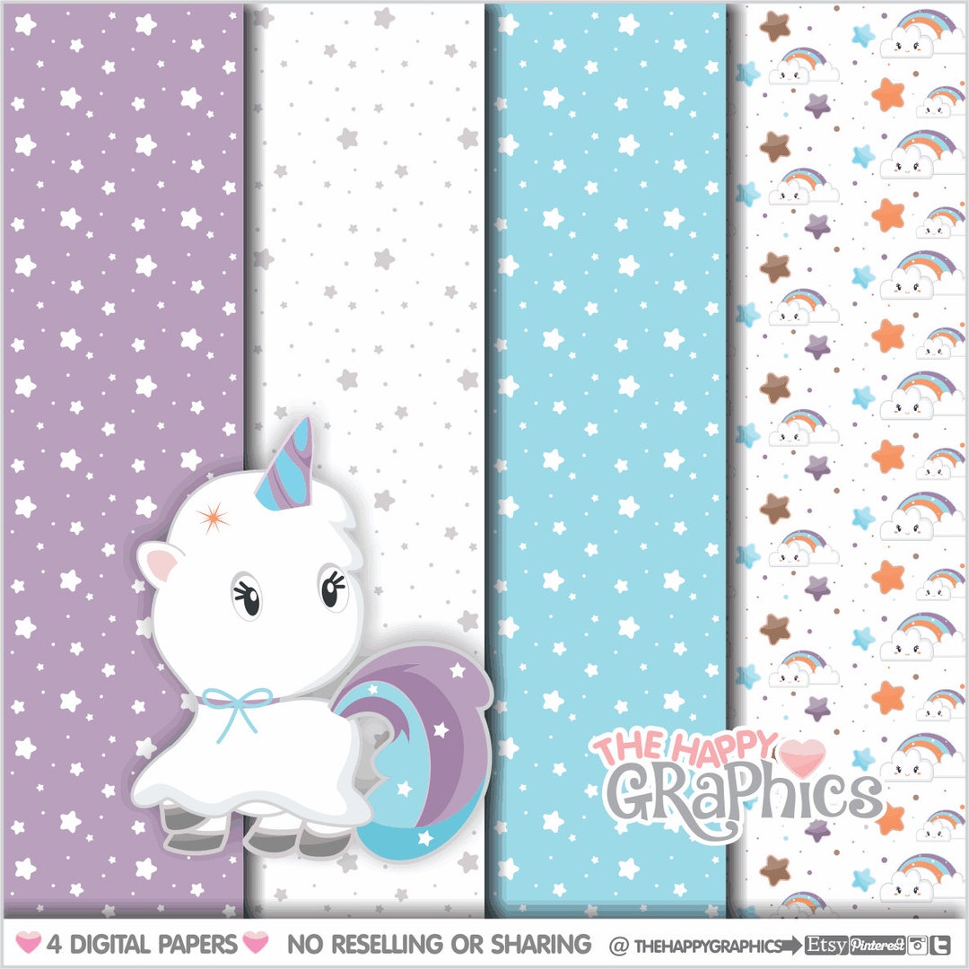 Halloween, Digital Paper, Unicorn Paper, Unicorn Pattern, Magical ...