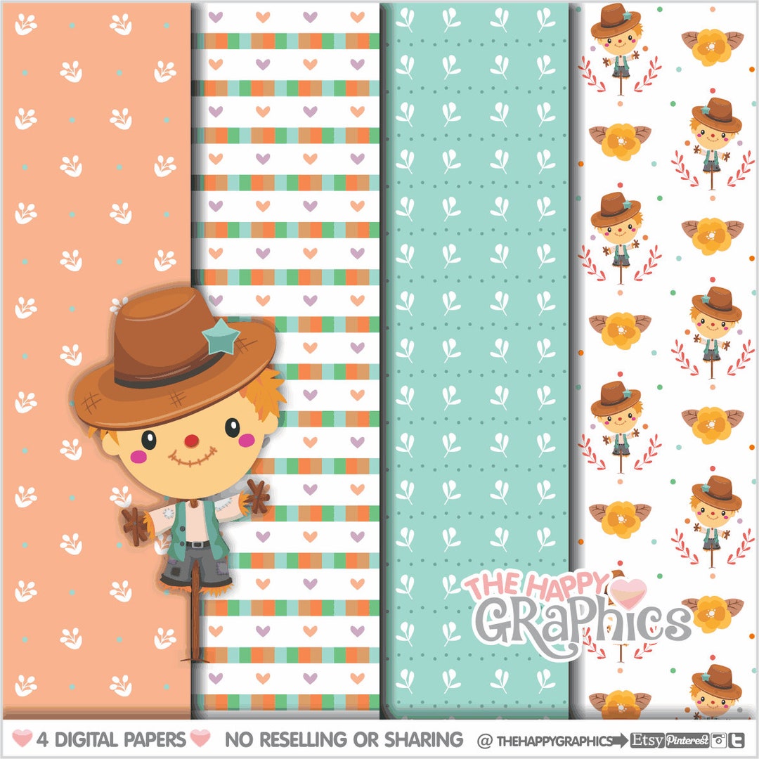 Autumn Digital Paper, Autumn Pattern, COMMERCIAL USE, Fall Digital ...