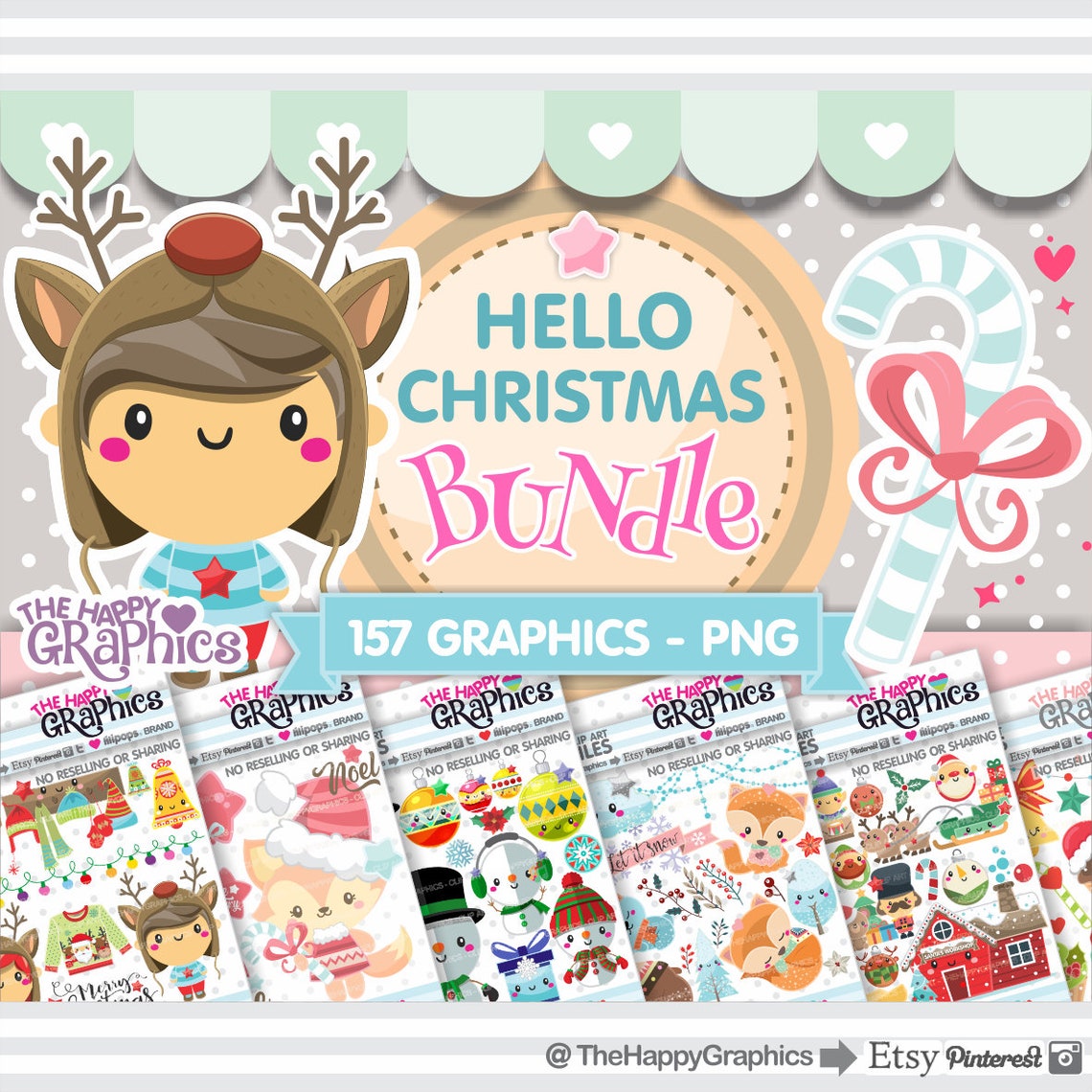 Christmas Bundle Christmas Clipart Clipart Bundle Graphic - Etsy