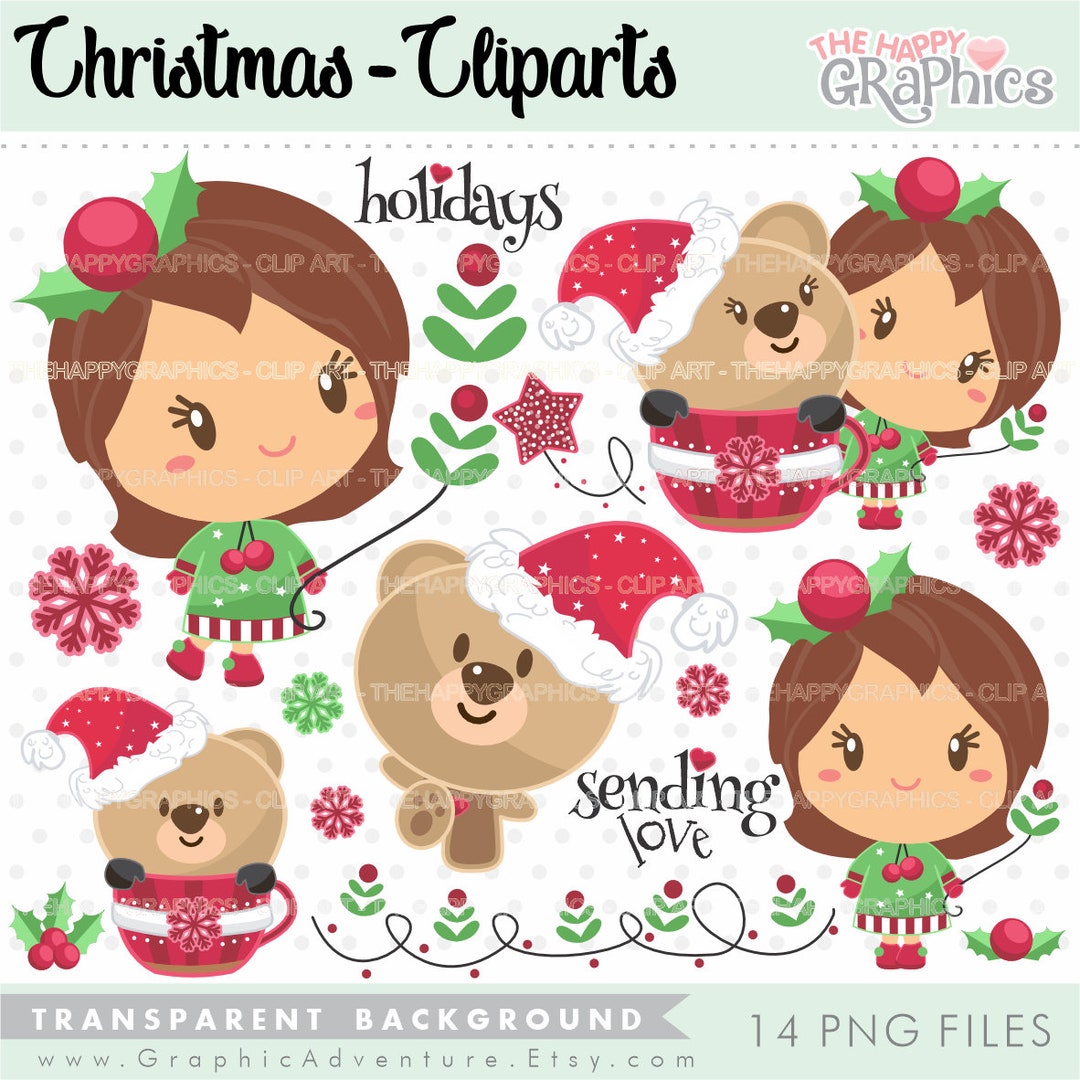 Christmas Bear, Christmas Clipart, Bear Clipart, Winter Clipart ...