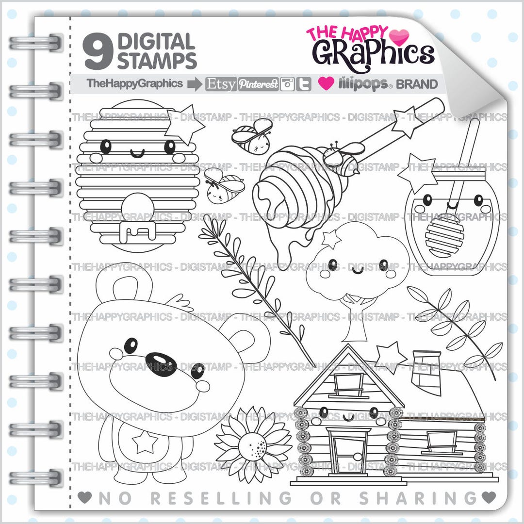 Bear Stamp, Commercial Use, Digi Stamp, Digital Image, Bear Digistamp ...