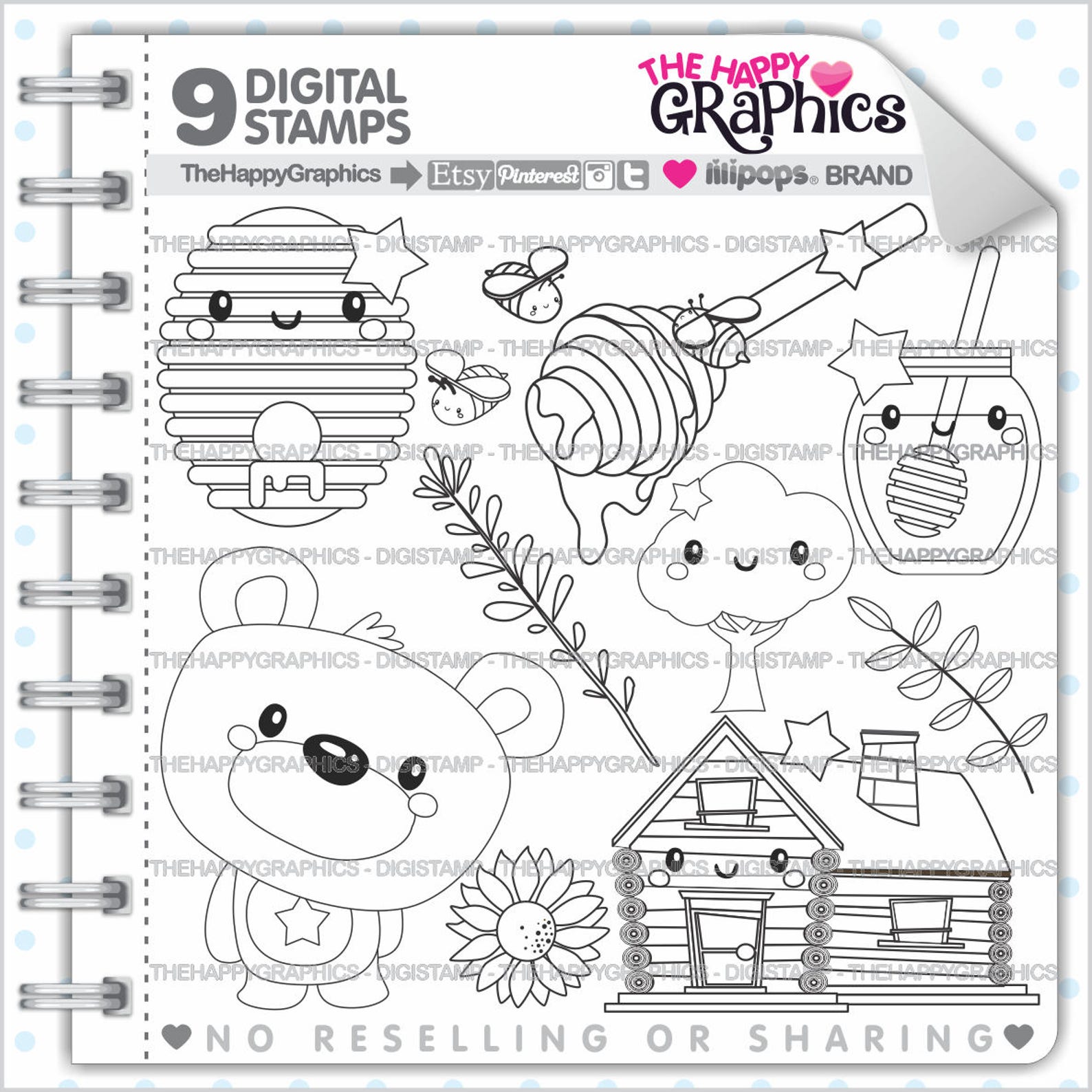 Bear Stamp, Commercial Use, Digi Stamp, Digital Image, Bear Digistamp ...