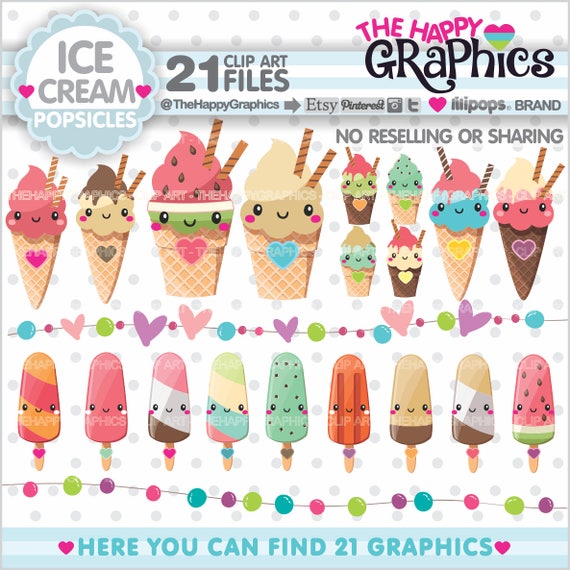Ice Cream Clipart, Ice Cream Graphics, COMMERCIAL USE, Popsicle Clipart ...