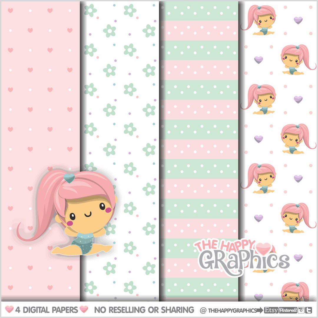 Gymnastic, Digital Paper, Digital Pattern, Gymnastic Girl, Sport ...