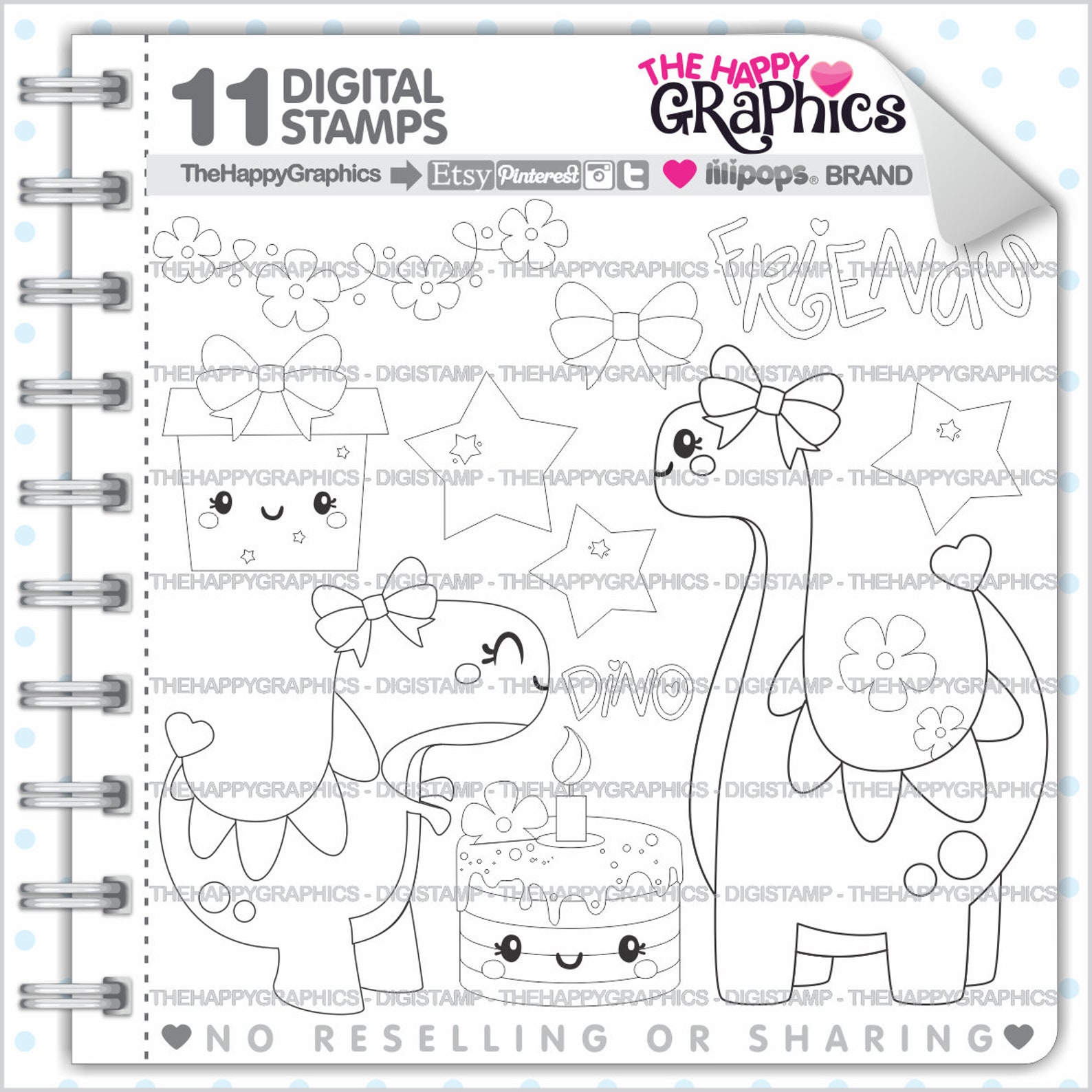 Dinosaur Stamp COMMERCIAL USE Dinosaur Digi Stamp Party - Etsy